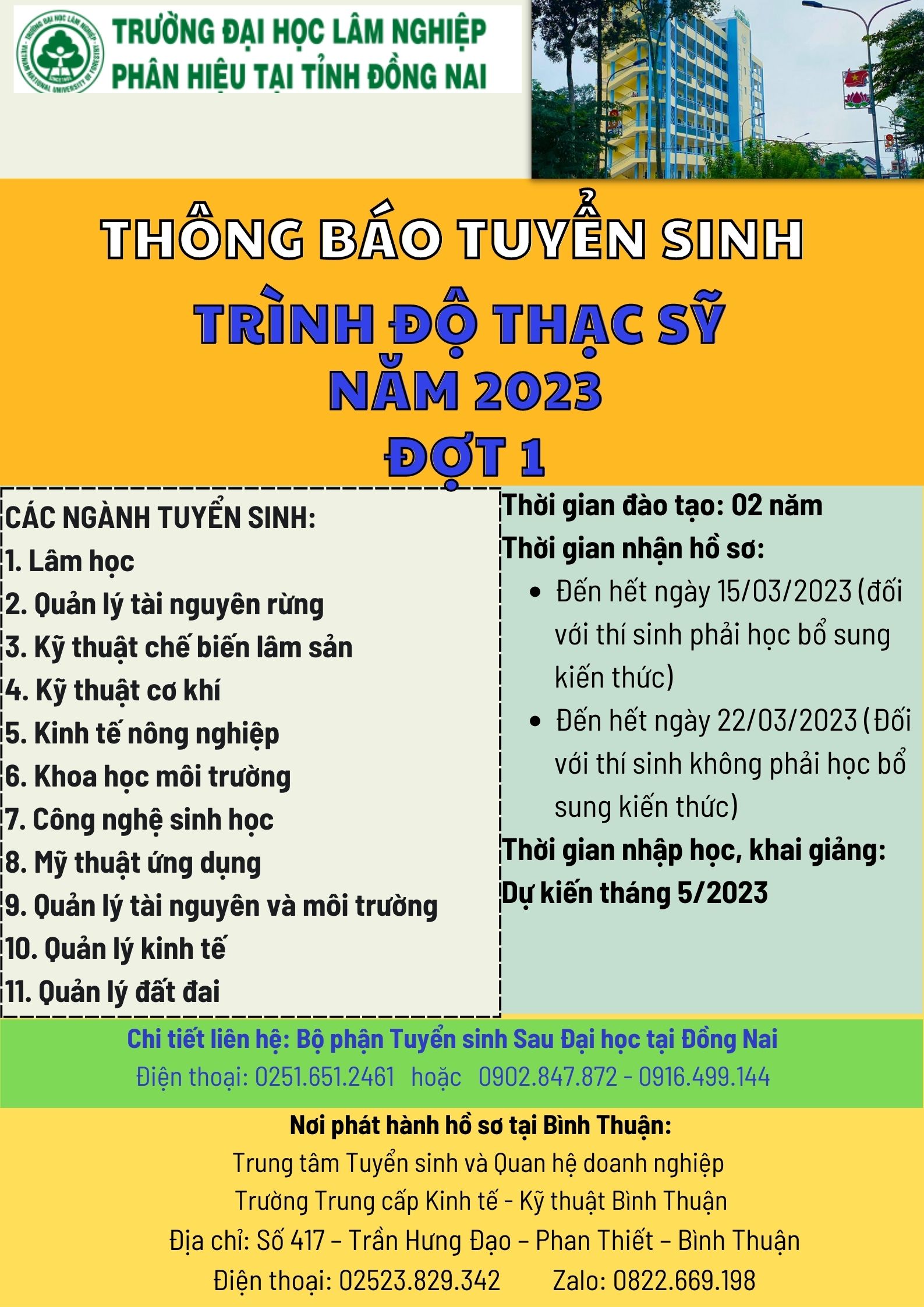 Thông báo chiêu sinh các lớp thạc sỹ năm 2023 | Trường Trung cấp Kinh tế - Kỹ thuật Bình Thuận